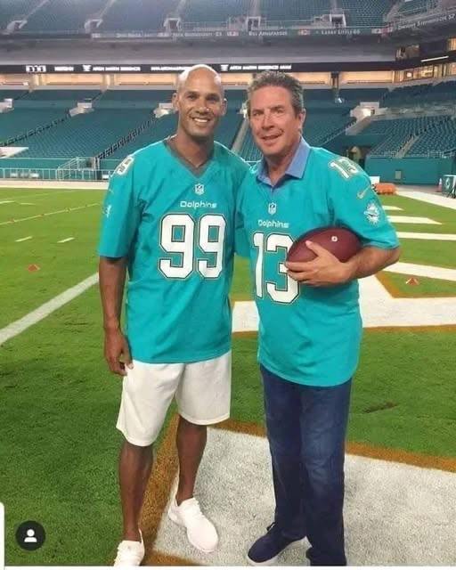 Legendary Miami Dolphins quarterback Dan Marino and defensive end Jason ...